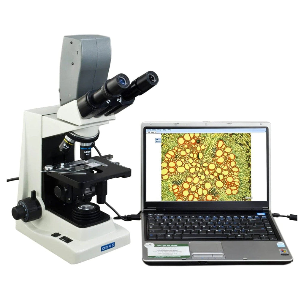 40X to 2000X Infinity Compound Microscope w/ Built-in 5.0MP Camera – Omax