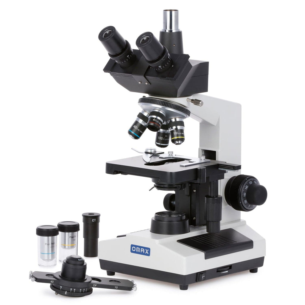 OMAX M837 Series Laboratory Trinocular Compound LED Microscope 40X-200 ...