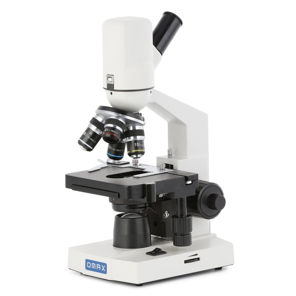 OMAX MD810 Series Digital-Integrated Monocular Compound Microscope 40X ...