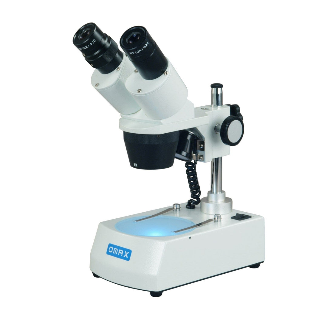 OMAX 10X-20X-30X-60X Cordless Binocular Stereo Microscope with Dual LE ...