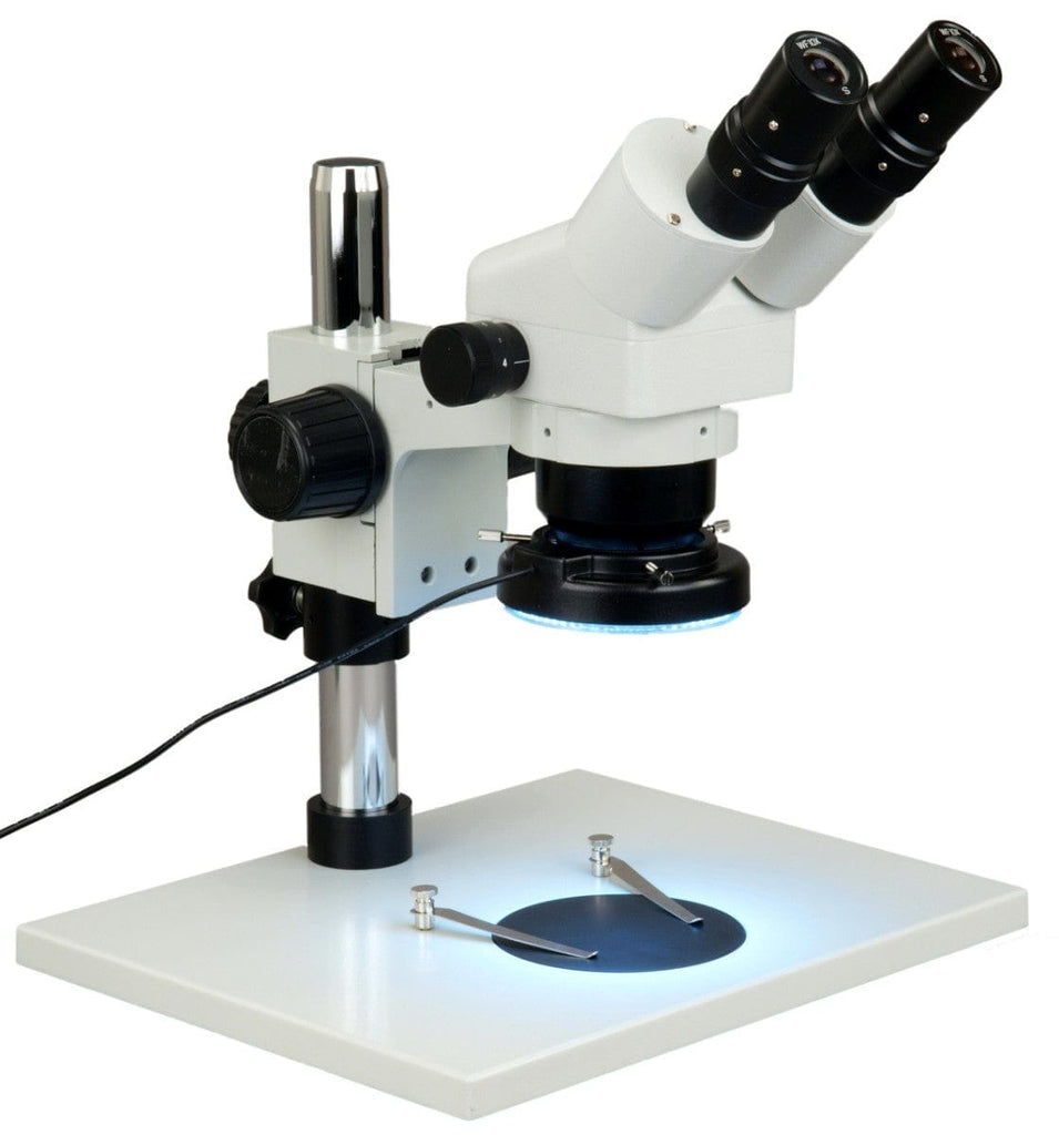 10X-80X Binocular Zoom Stereo Microscope + Metal Shell 144-LED Ring Li ...