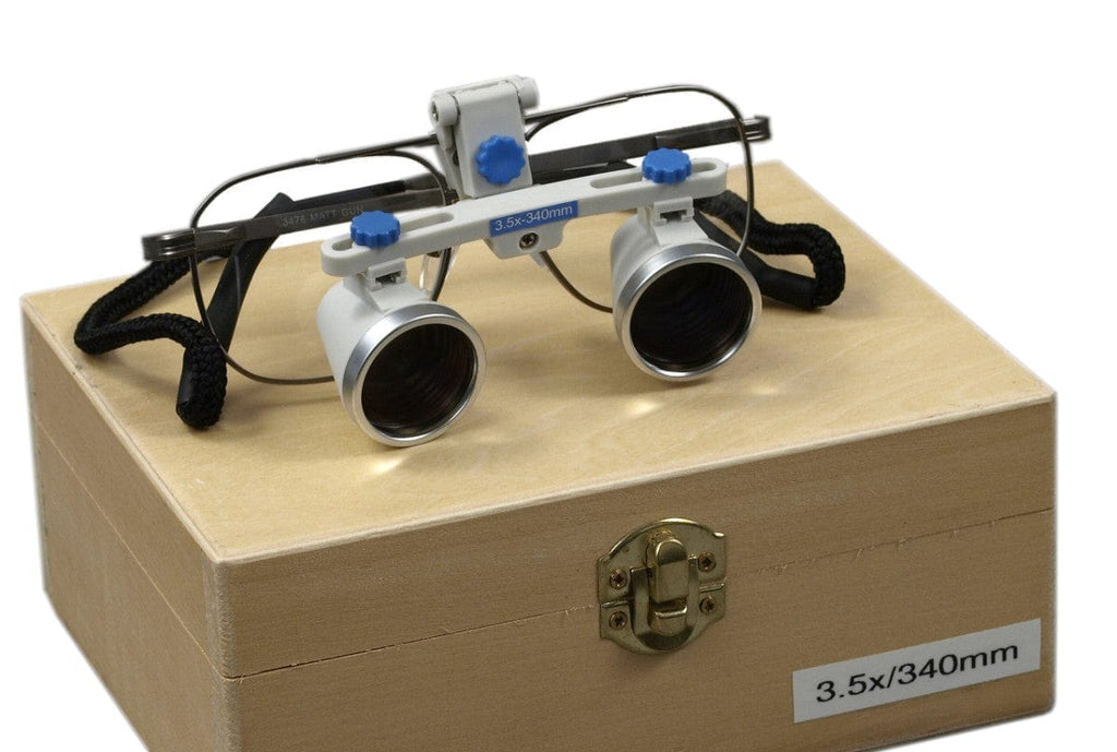 3.5X 340mm WD Binocular Eyeglass Loupes with Alloy Frame – Omax