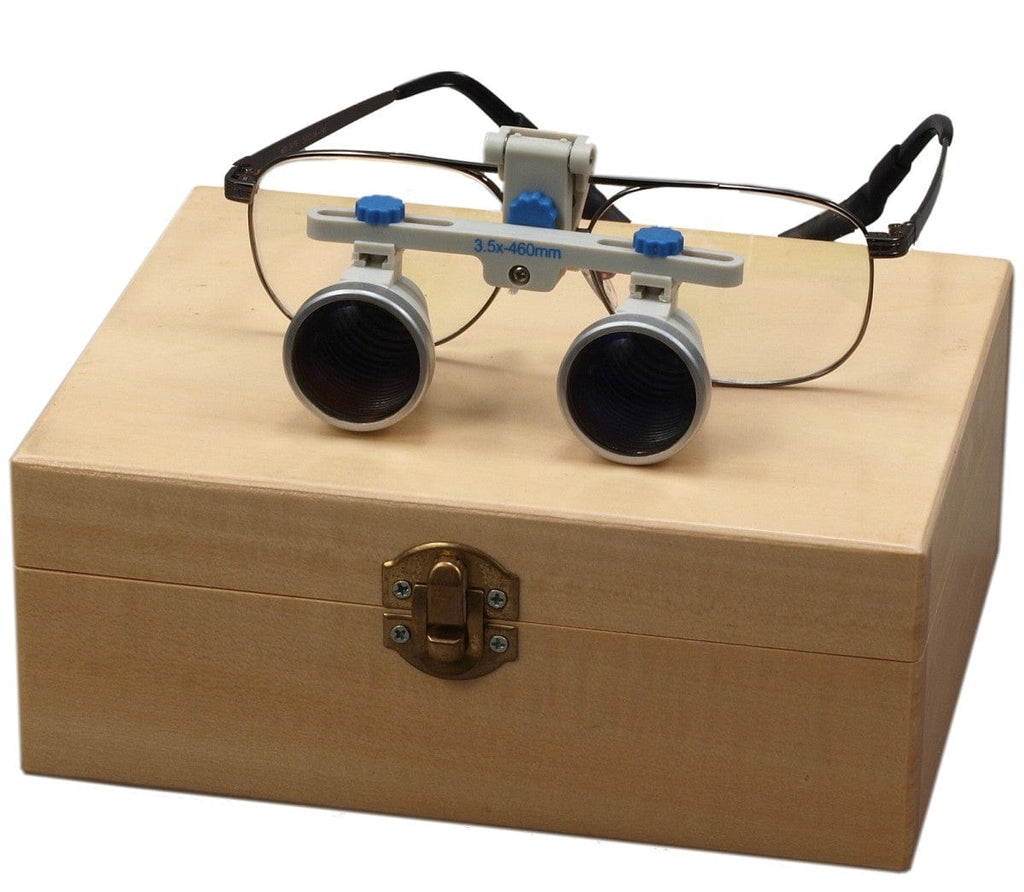 3.5X 460mm WD Binocular Eyeglass Loupes with Titanium Frame – Omax