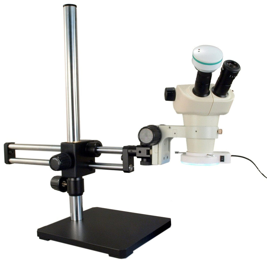 6X-50X Binocular Zoom Stereo Microscope+Boom Stand+54 LED Ring Light+2 ...