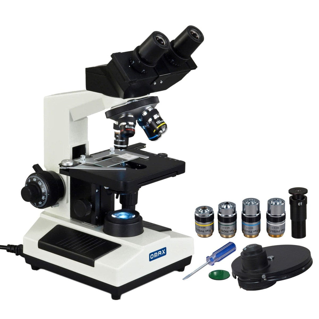 OMAX M827 Series LED Binocular Compound Microscope 40X-2000X Magnifica ...