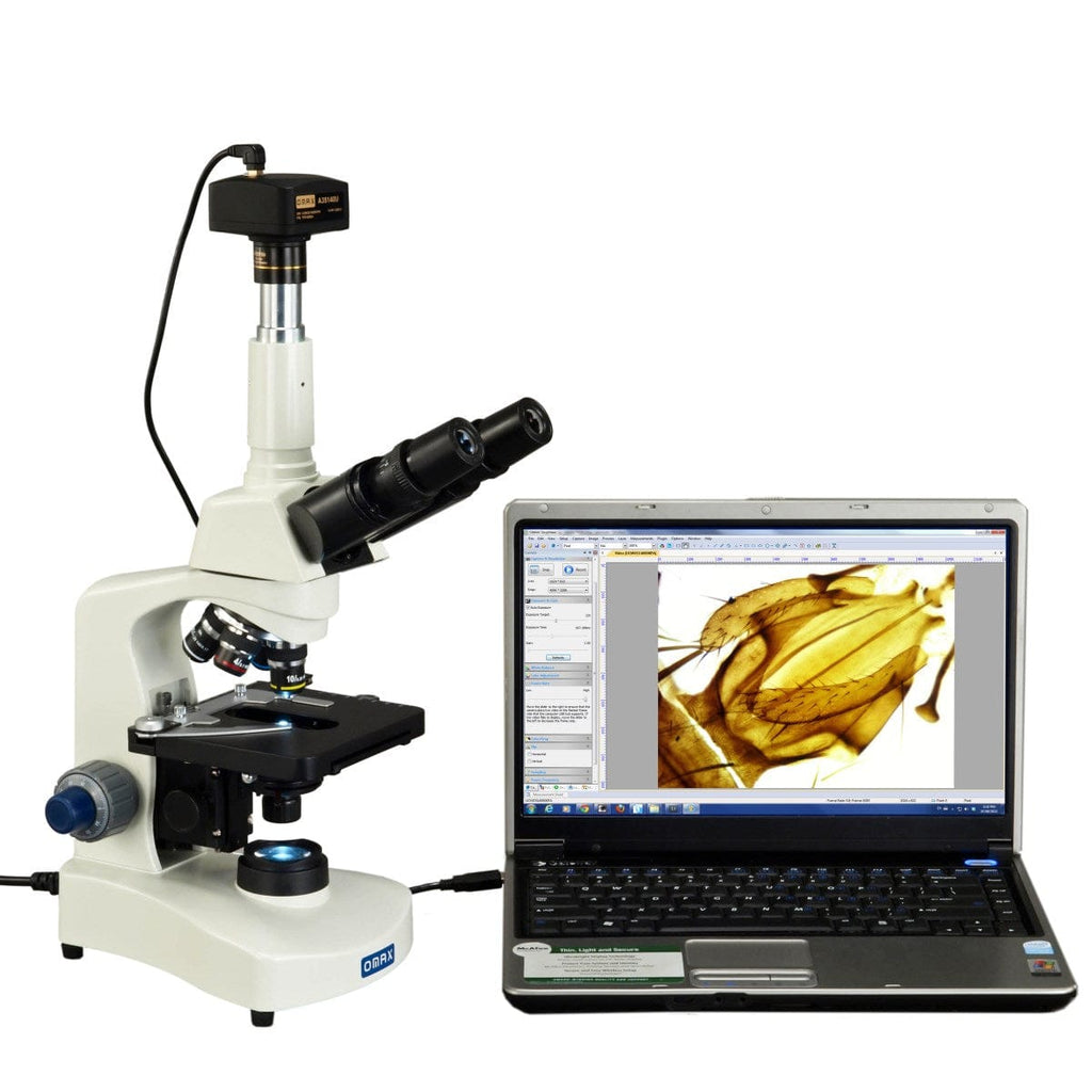OMAX M8311 Series Trinocular Lab Compound Microscope 40X-2500X Magnifi ...
