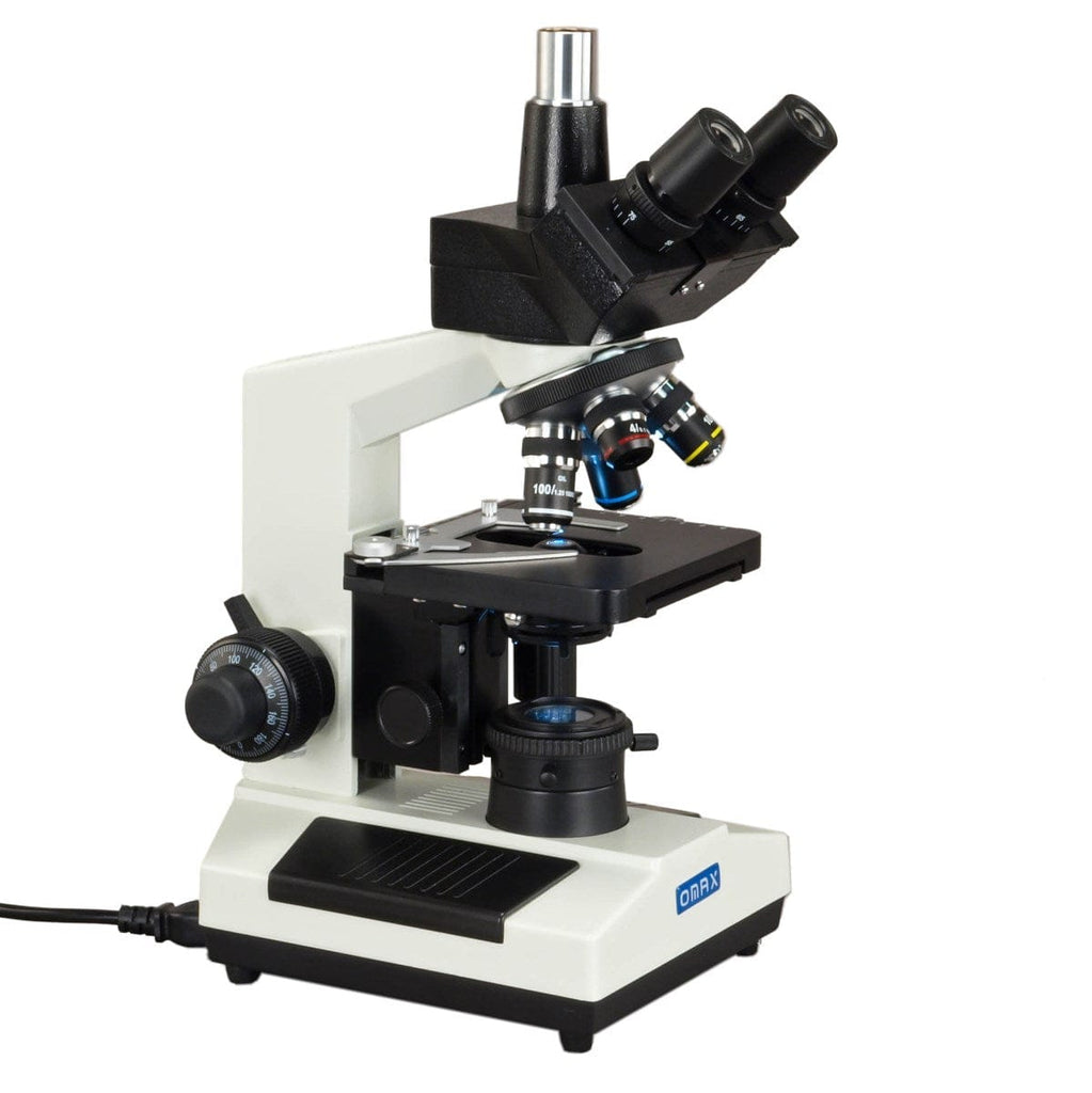 OMAX M837 Series Trinocular Compound LED Microscope 40X-1600X Magnific ...