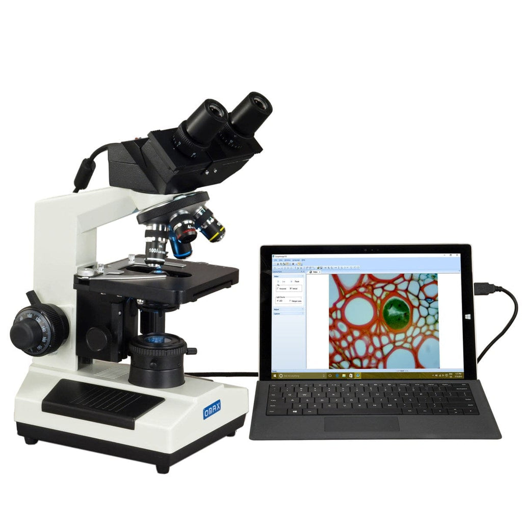 OMAX MD827 Series Kohler LED Binocular Compound Microscope 40X-2500X M ...
