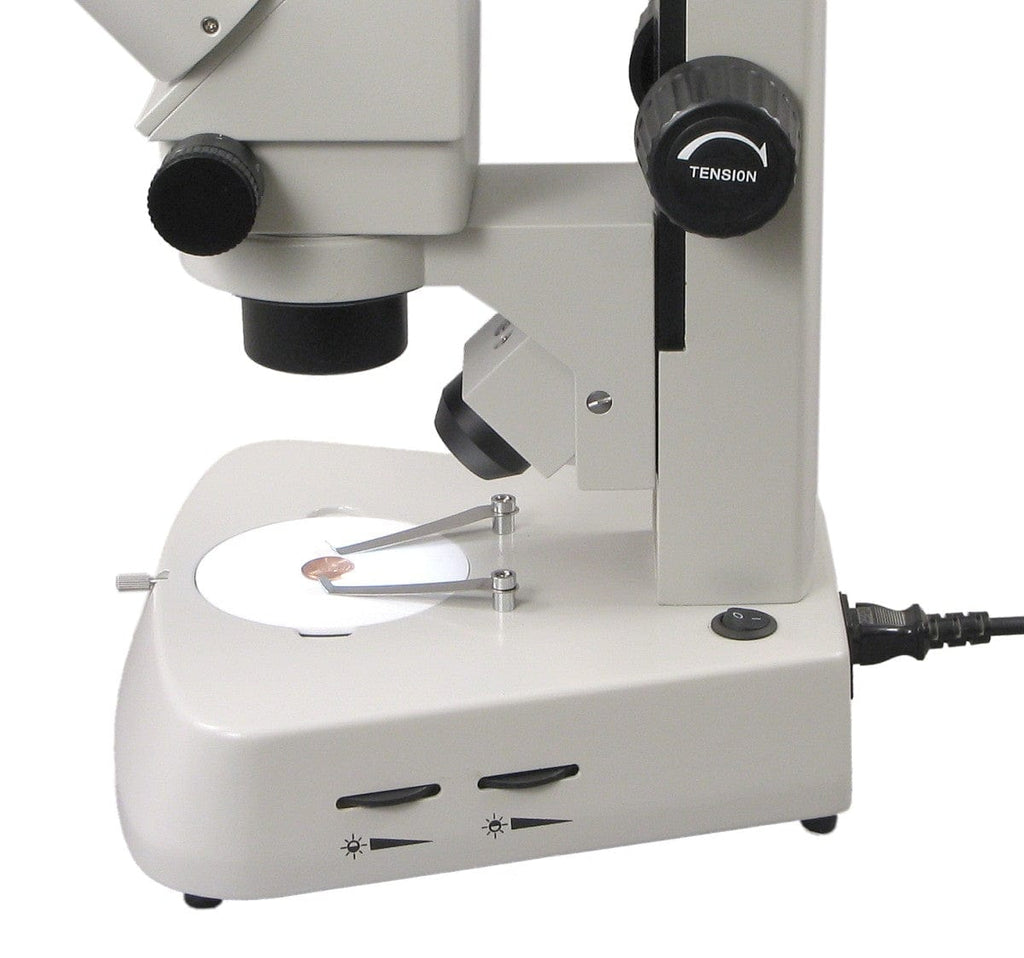 Zoom Trinocular Stereo Microscope 7X-45X with Dual Illuminators – Omax