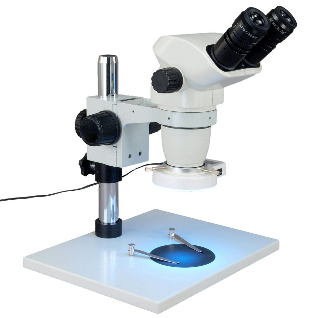 OMAX 6.7X-45X Zoom Binocular Stereo Microscope with Large Table Stand ...