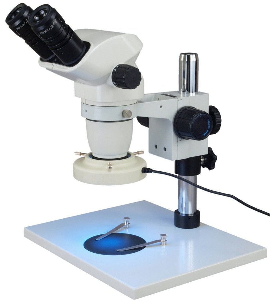 OMAX 6.7X-45X Zoom Binocular Stereo Microscope with Large Table Stand ...