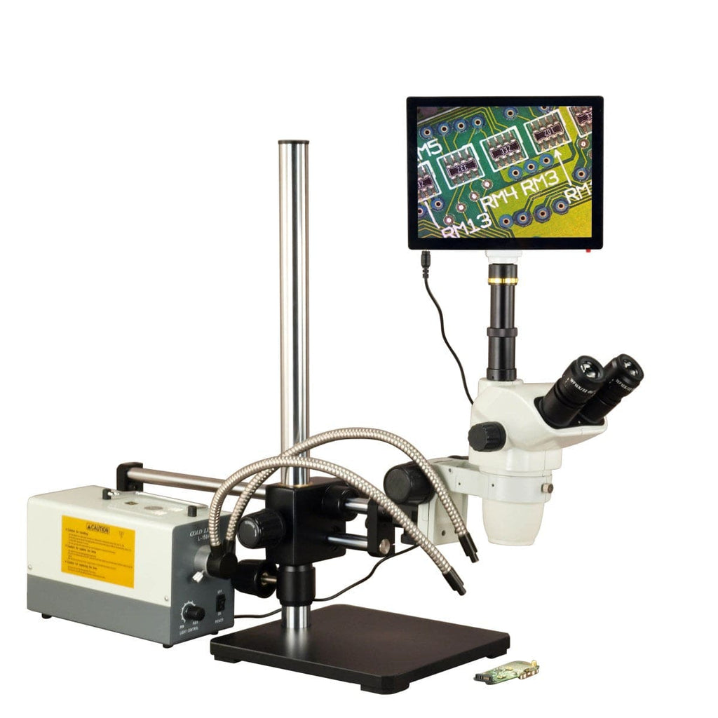 OMAX 2X-270X Touchscreen Simal-focal Stereo Microscope on Ball-Bearing ...
