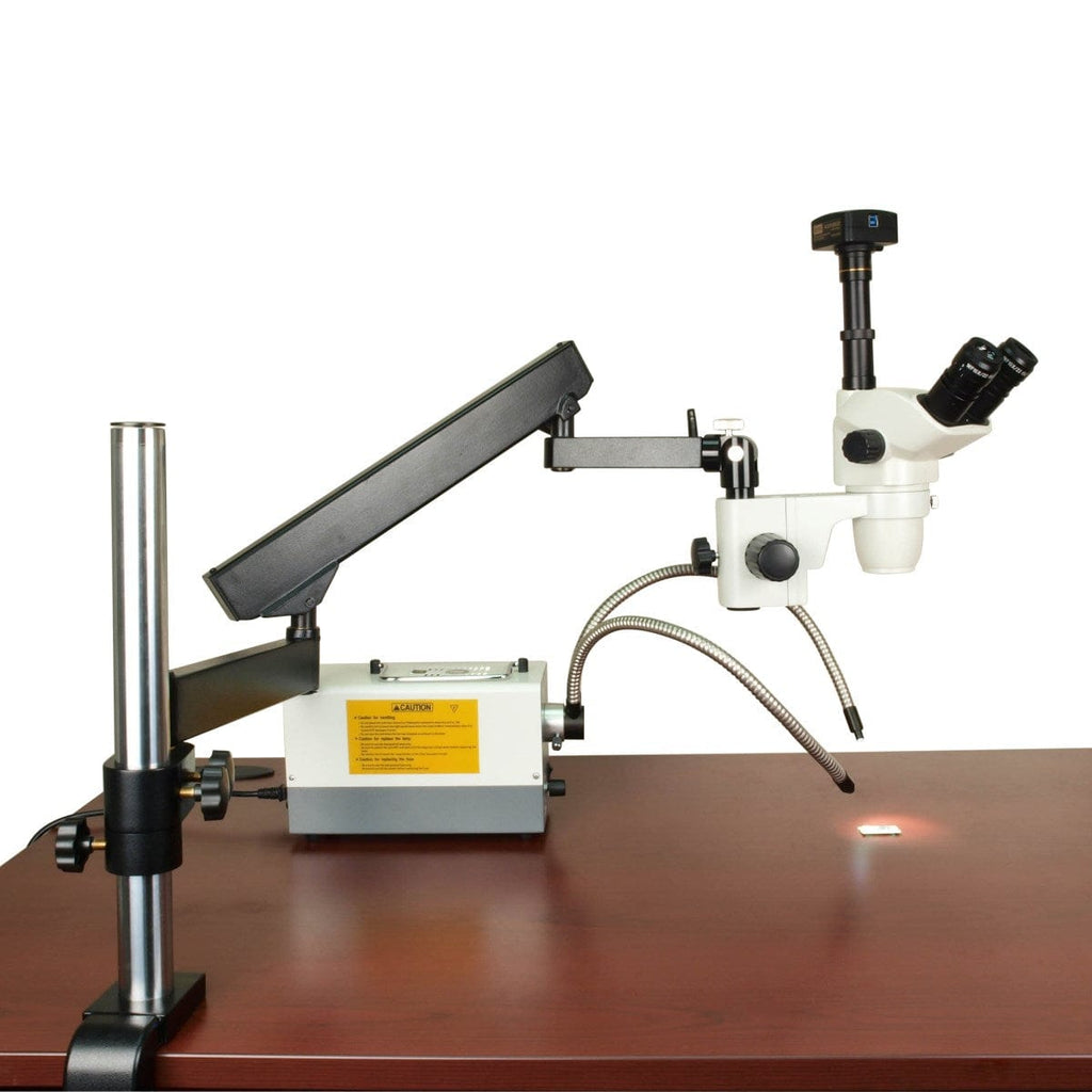 OMAX 2X-270X USB3 20MP Simal-focal Zoom Stereo Microscope on Articulat ...