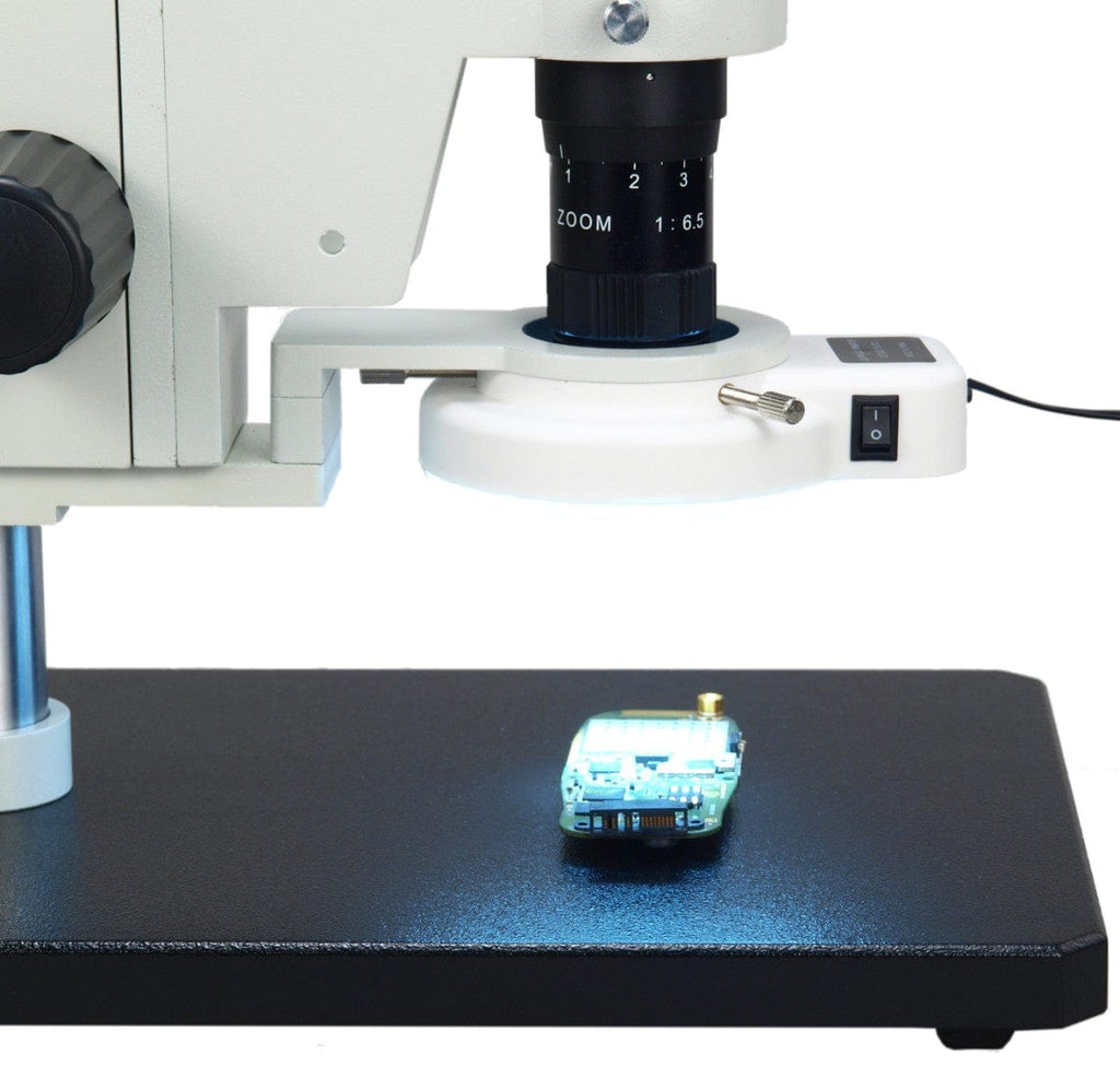 0.7X-4.5X Single-Lens Zoom Inspection Microscope with 56-LED Ring Ligh ...