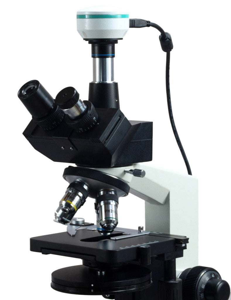 OMAX XM83 Series Phase Contrast Trinocular Compound Microscope 40X-160 ...