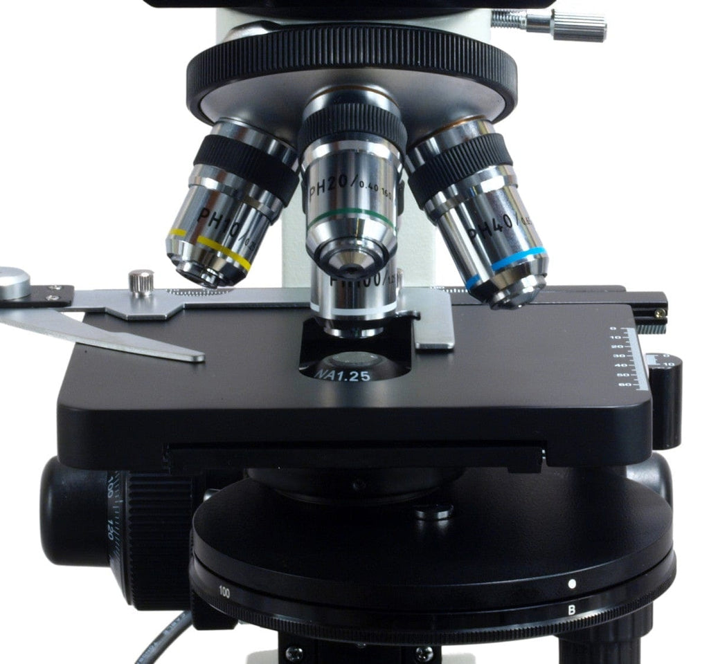 OMAX XM83 Series Phase Contrast Trinocular Compound Microscope 40X-160 ...