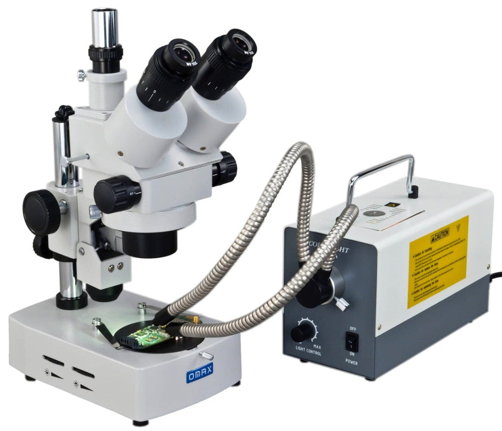 OMAX 3.5X-90X Digital Trinocular Zoom Stereo Microscope with Dual Fibe ...