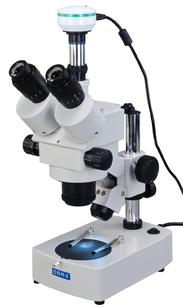 3.5X-45X Trinocular Stereo Zoom Microscope Dual Lights with 2MP Digita ...