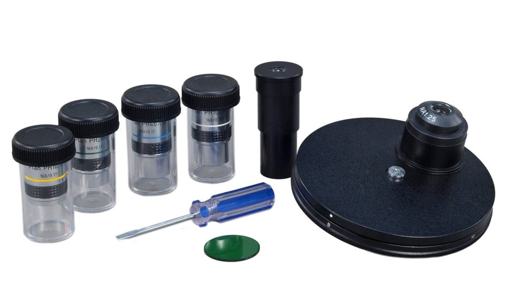 Phase Contrast Kit with Four PLAN Objectives for Compound Microscopes ...