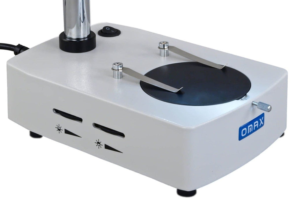 95mm (3-3/4") Black/white Plastic Stage Plate for Stereo Microscopes – Omax