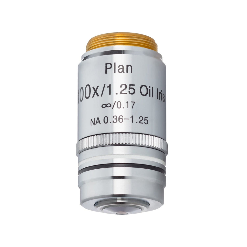 100X Variable-Aperture Plan Achromatic Objective Lens for Infinity-Cor ...